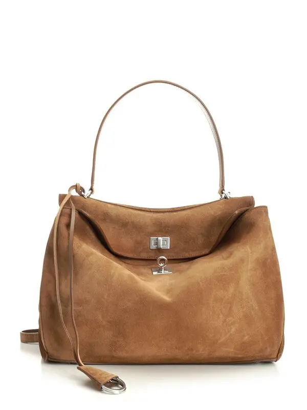 Balenciaga Rodeo Suede Bag - Brown