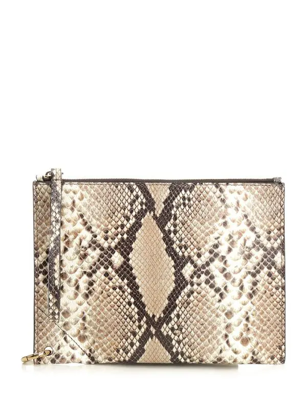 Chloé Spin Clutch Bag In Python Effect Leather - Multicolor