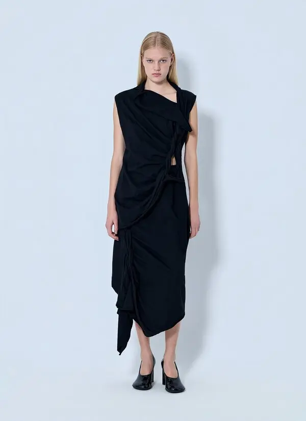 Yohji Yamamoto High Twisted French Terry Braided Top