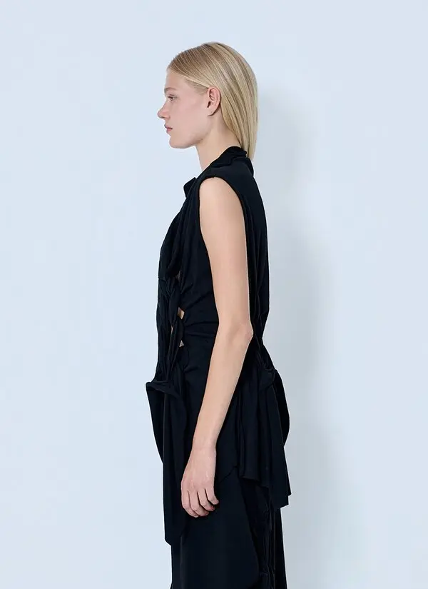 Yohji Yamamoto High Twisted French Terry Braided Top
