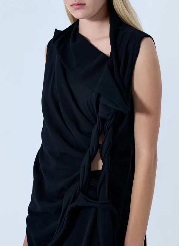 Yohji Yamamoto High Twisted French Terry Braided Top