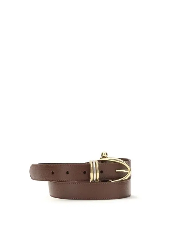 Chloé Bracelet Belt In Buffalo Leather With Gold And Silver Tone Brass Elements - Brown