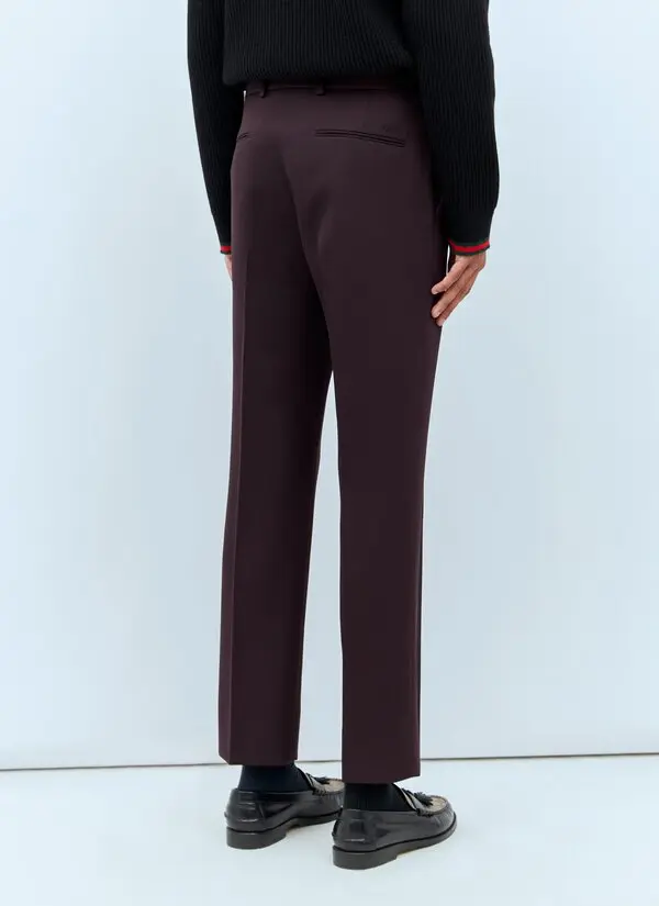 Gucci Logo Embroidery Wool Pants