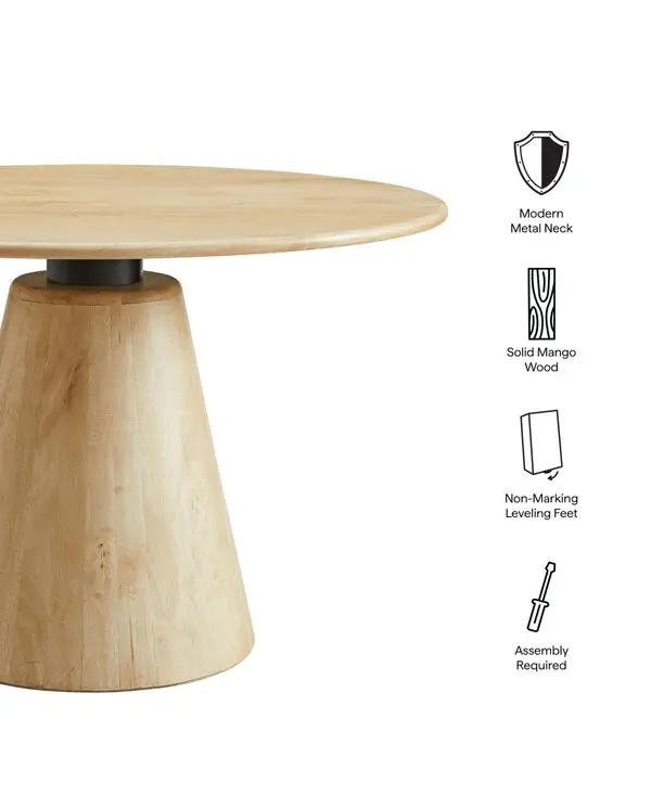 MODWAY Sabelle 47 Round Wood Dining Table