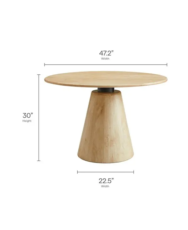 MODWAY Sabelle 47 Round Wood Dining Table