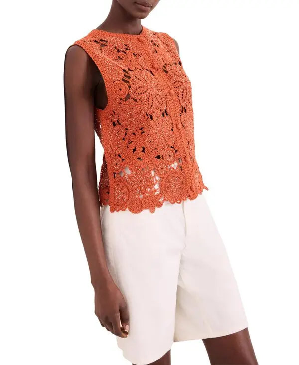 Mint Velvet Crochet Sleeveless Top