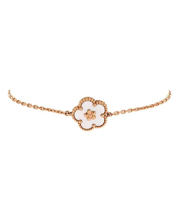 VAN CLEEF & ARPELS Lucky Spring Plum Blossom Bracelet 18k Rose Gold And Mother Of Pearl - Pink