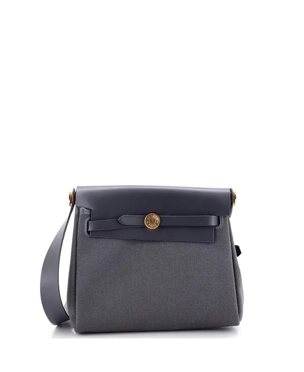 Hermès 20 Herbag Zip Toile And Leather - Gray