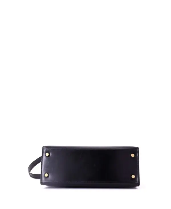 Hermès Kelly 25 Handbag Black Tadelakt With Gold Hardware - Noir