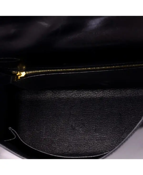 Hermès Kelly 25 Handbag Black Tadelakt With Gold Hardware - Noir