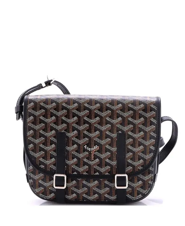 Goyard Pm Belvedere Messenger Bag Coated Canvas With Leather - Black