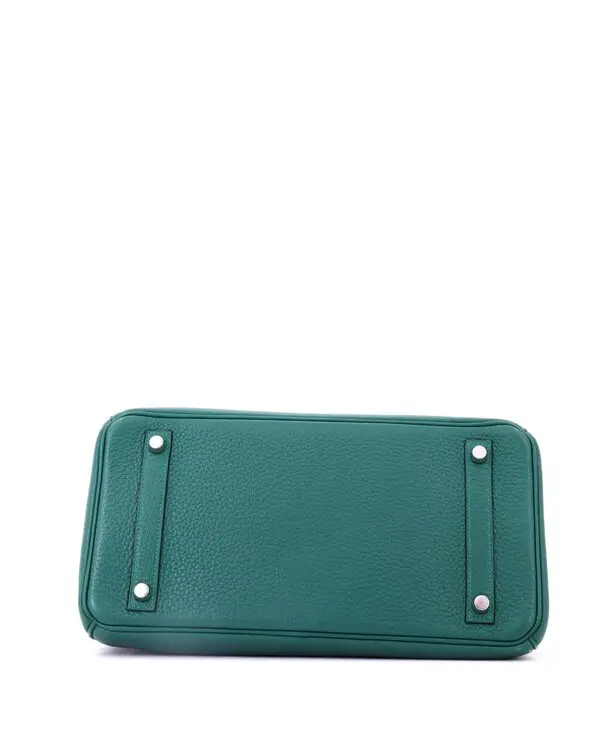 Hermès Birkin 30 Handbag Green Clemence With Palladium Hardware
