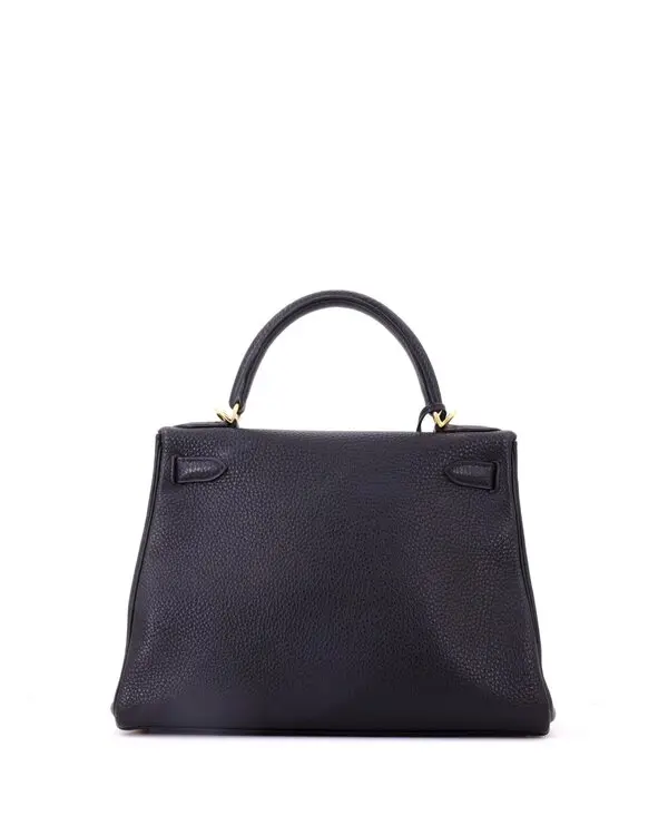 Hermès Kelly 28 Handbag Black Togo With Gold Hardware - Noir
