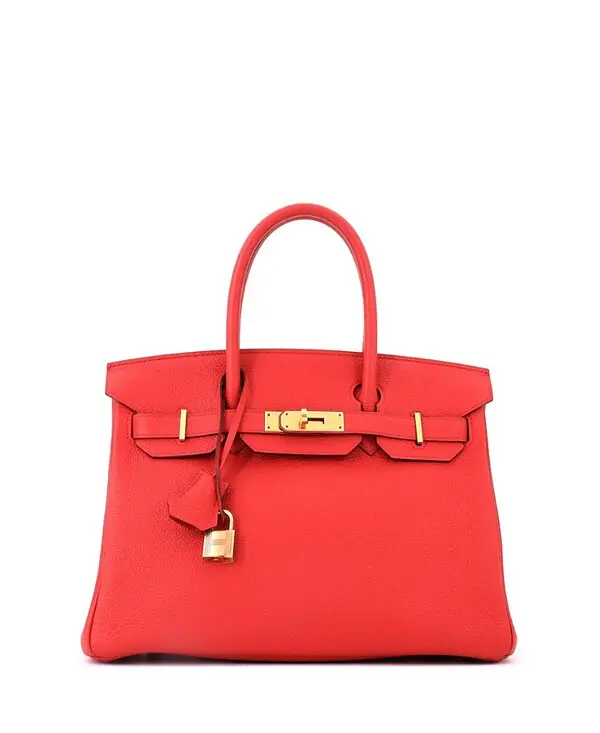 Hermès Birkin 30 Handbag Red Togo With Gold Hardware - Geranium