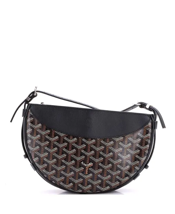 Goyard Hirondelle Shoulder Bag Coated Canvas And Leather - Black