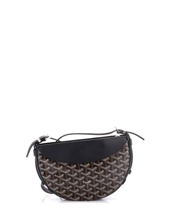 Goyard Hirondelle Shoulder Bag Coated Canvas And Leather - Black