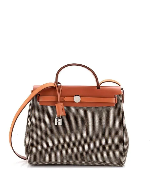 Hermès 31 Herbag Zip Criss Viking Toile And Leather - Brown