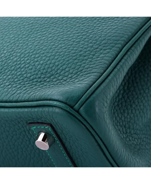 Hermès Birkin 30 Handbag Green Clemence With Palladium Hardware - Malachite