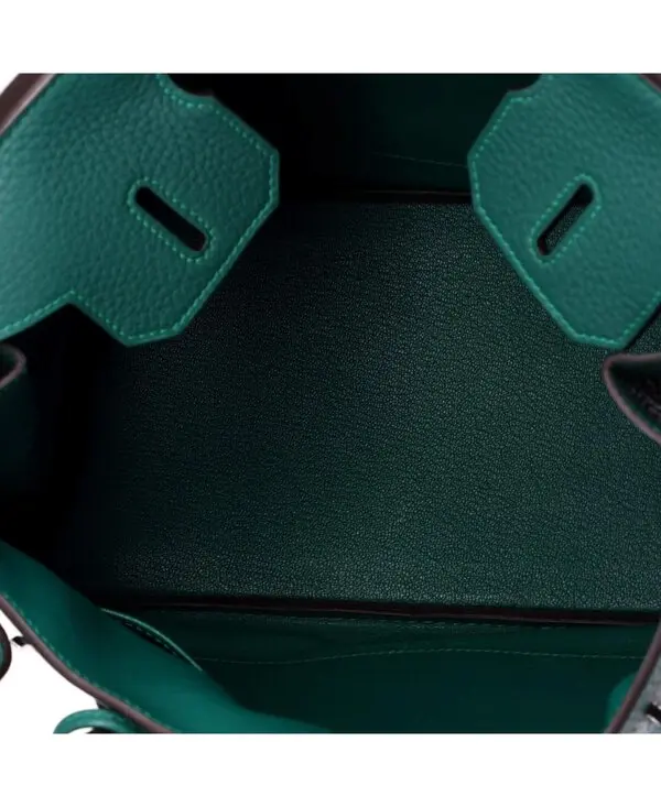 Hermès Birkin 30 Handbag Green Clemence With Palladium Hardware - Malachite