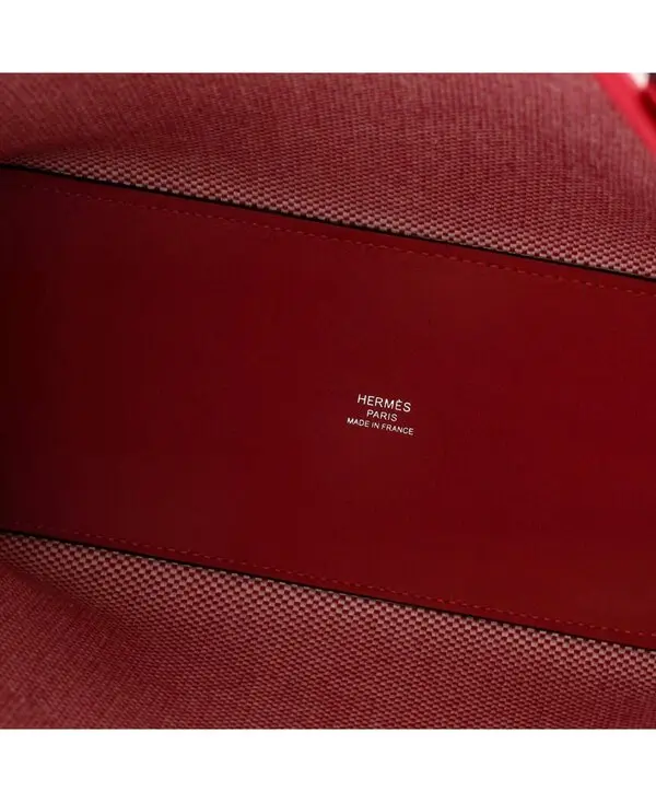 Hermès 27 Cabas H En Biais Tote Canvas With Leather - Pink