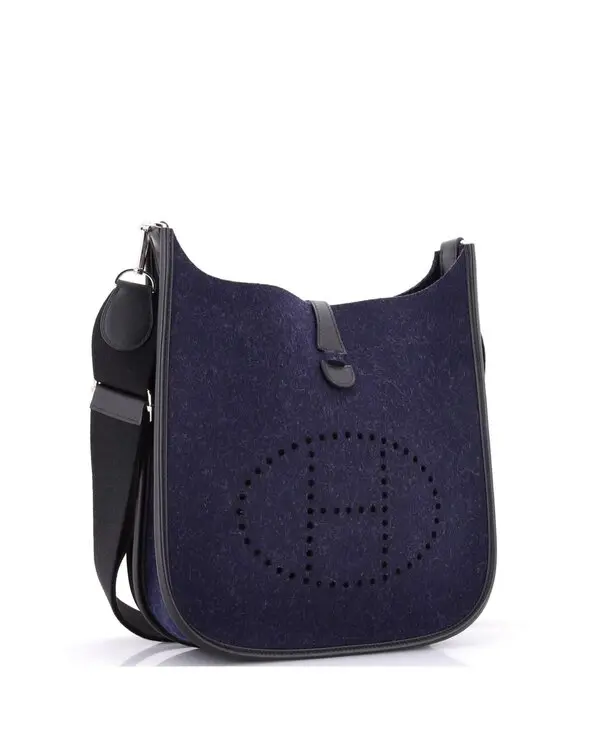 Hermès Pm Evelyne Bag Gen Iii Felt - Blue