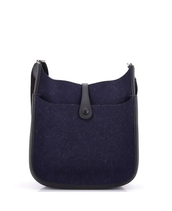 Hermès Pm Evelyne Bag Gen Iii Felt - Blue