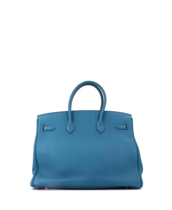 Hermès Birkin 35 Handbag Blue Togo With Gold Hardware - Colvert