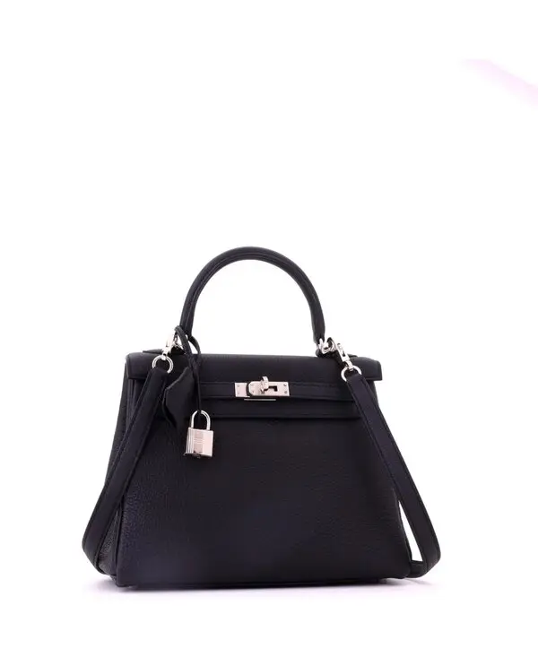Hermès Kelly 25 Handbag Black Togo With Palladium Hardware - Noir