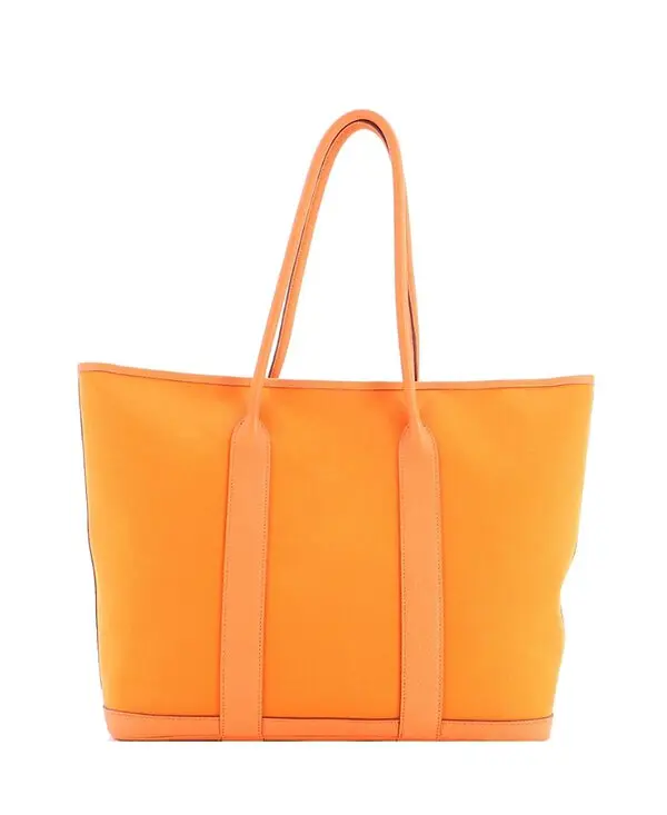 Hermès 36 Garden Party Zip Tote Toile And Leather