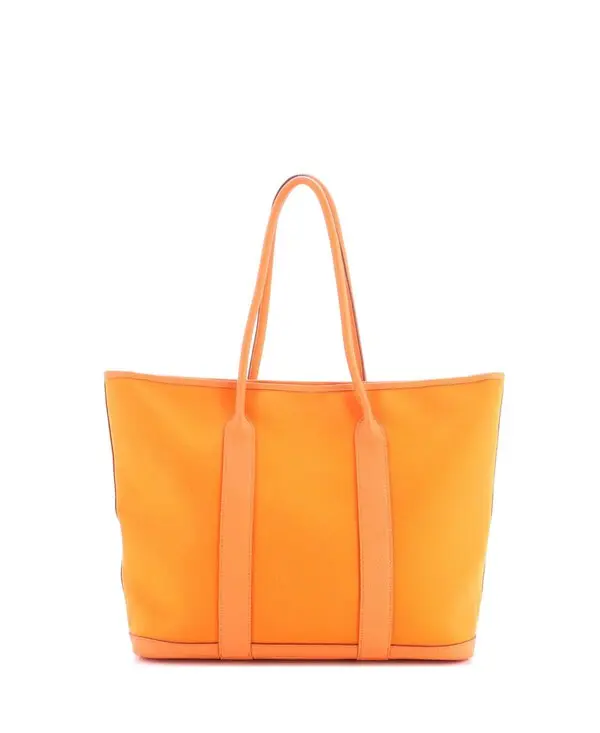 Hermès 36 Garden Party Zip Tote Toile And Leather - Orange