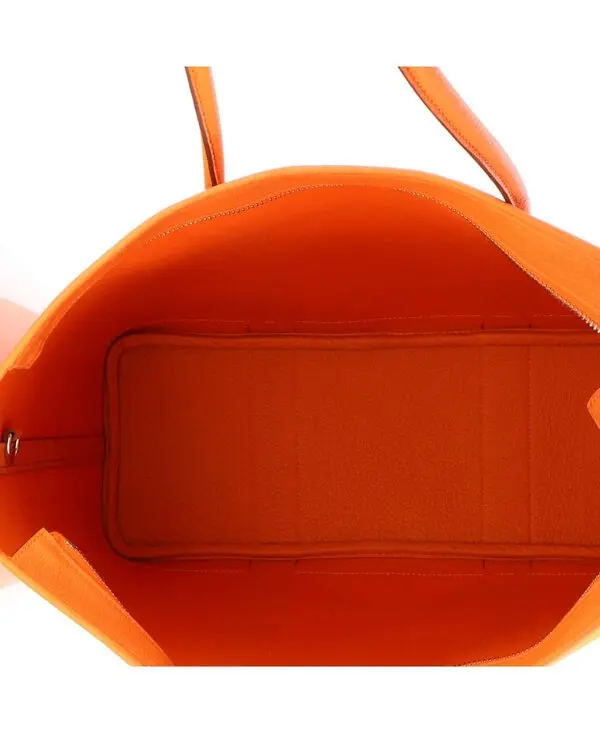 Hermès 36 Garden Party Zip Tote Toile And Leather - Orange