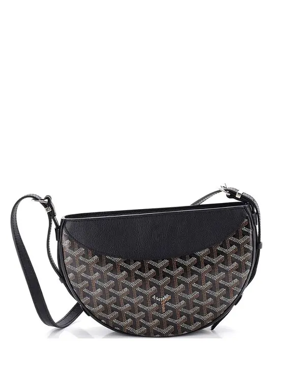 Goyard Hirondelle Shoulder Bag Coated Canvas And Leather - Black