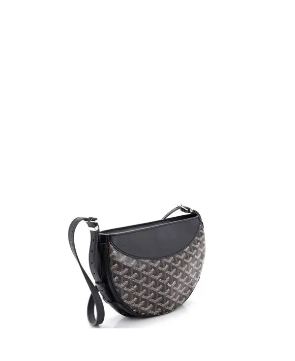 Goyard Hirondelle Shoulder Bag Coated Canvas And Leather - Black