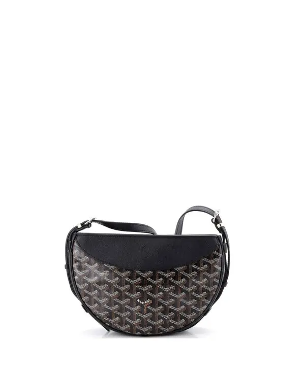 Goyard Hirondelle Shoulder Bag Coated Canvas And Leather - Black