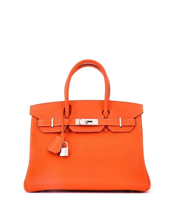 Hermès Birkin 30 Handbag Orange Epsom With Palladium Hardware