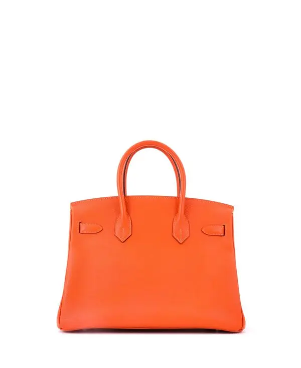 Hermès Birkin 30 Handbag Orange Epsom With Palladium Hardware