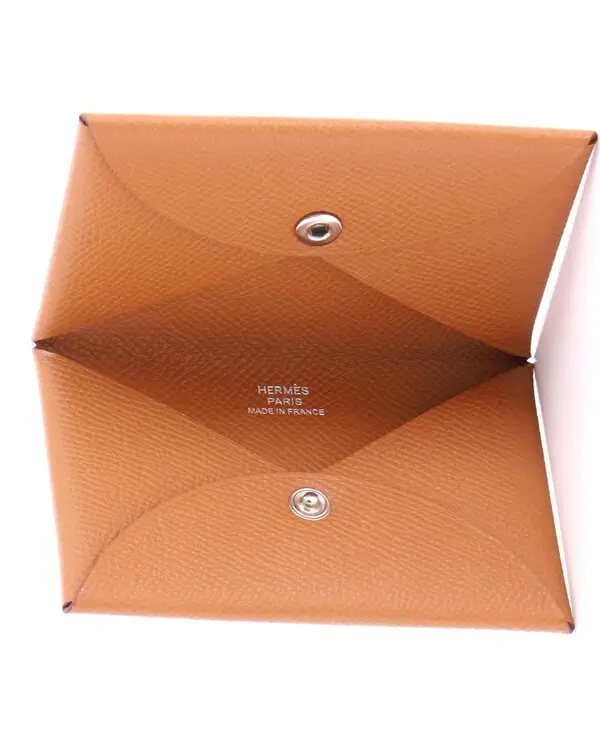 Hermès Calvi Card Holder Epsom - Brown