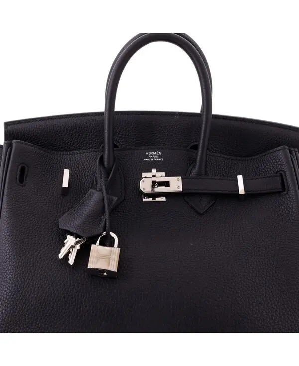 Hermès Birkin 25 Handbag Black Togo With Palladium Hardware - Noir