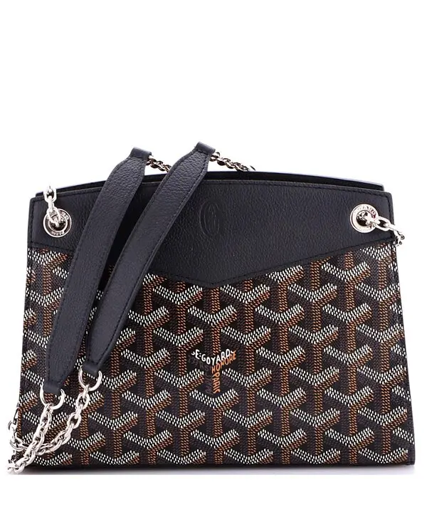 Goyard Structured Rouette Chain Shoulder Bag Coated Canvas - Black