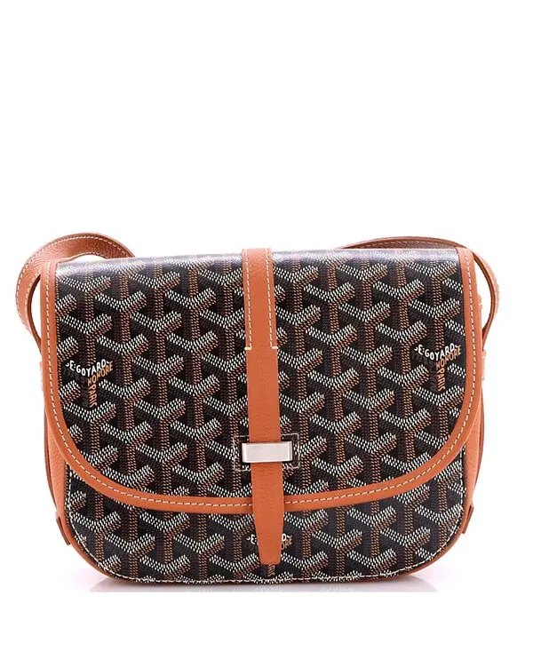 Goyard Pm Belvedere Iii Messenger Bag Coated Canvas With Leather - Brown