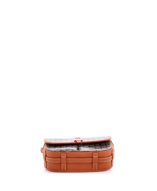 Goyard Pm Belvedere Iii Messenger Bag Coated Canvas With Leather - Brown