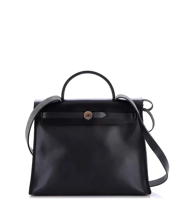 Hermès 31 Herbag Zip Berline Vache Canvas And Leather - Black