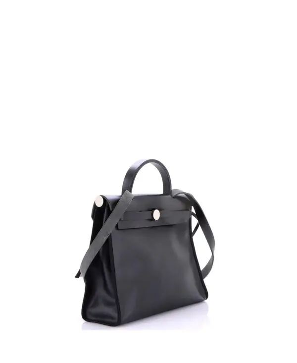 Hermès 31 Herbag Zip Berline Vache Canvas And Leather - Black