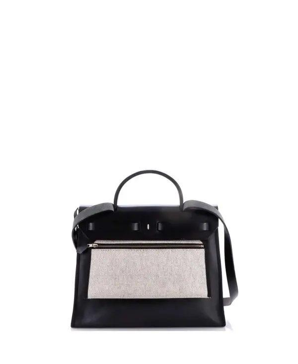 Hermès 31 Herbag Zip Berline Vache Canvas And Leather - Black