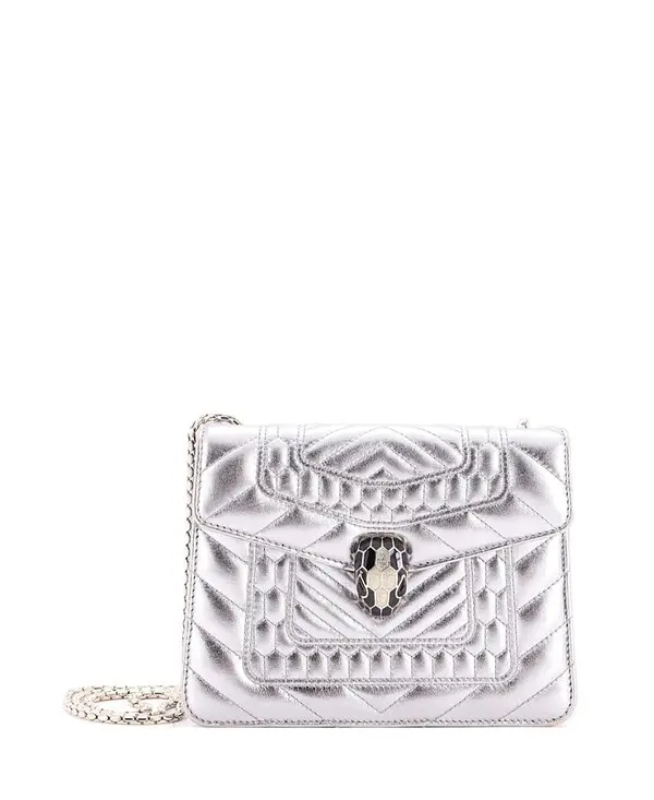 BVLGARI Small Serpenti Forever Square Shoulder Bag Quilted Leather