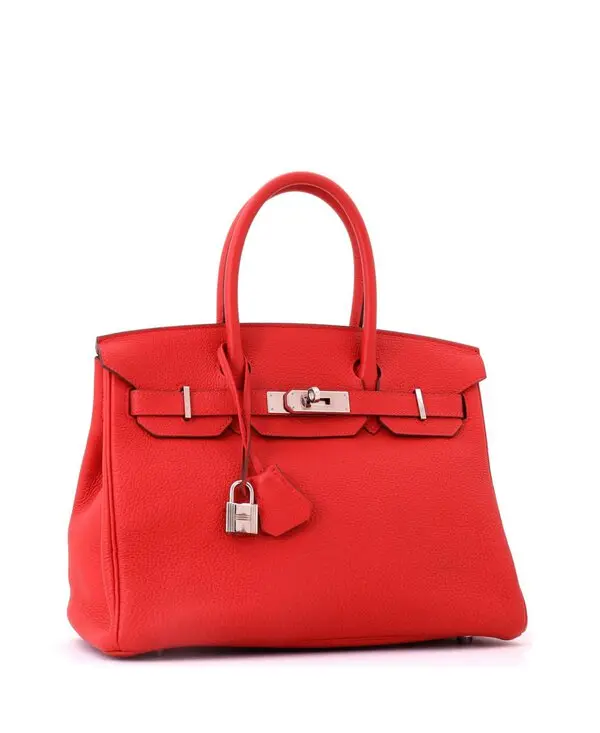 Hermès Birkin 30 Handbag Red Togo With Palladium Hardware