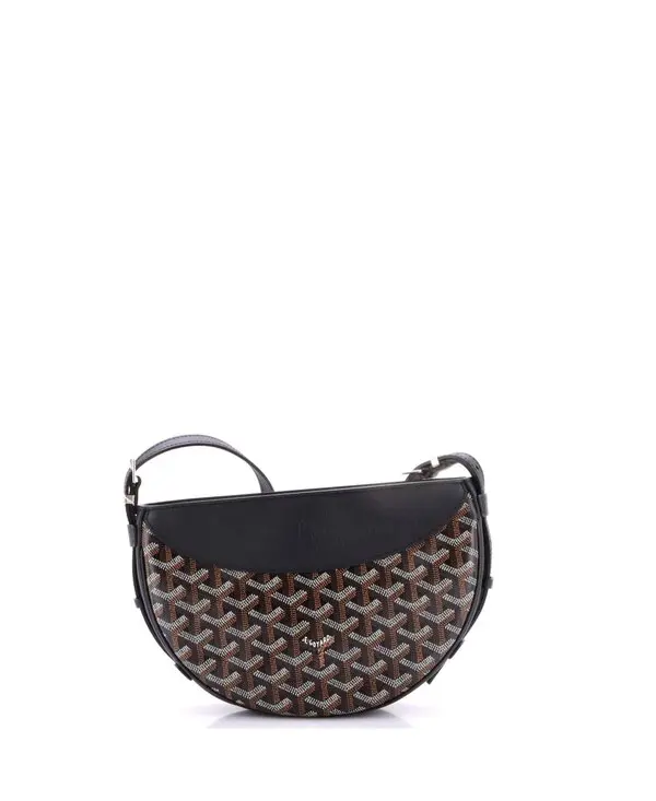 Goyard Hirondelle Shoulder Bag Coated Canvas And Leather - Black