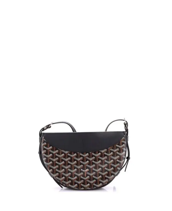 Goyard Hirondelle Shoulder Bag Coated Canvas And Leather - Black