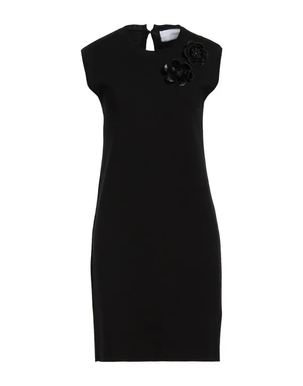 ANNA MOLINARI Merino Wool Mini Dress With Brooch Detail