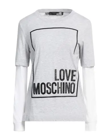 Moschino Jersey Crewneck Long Sleeve T-shirt - Light Grey